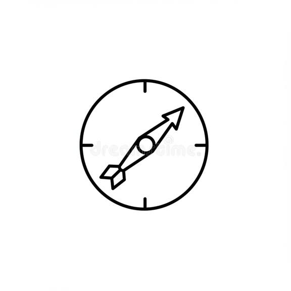 Simple Vector Illustration of a Compass. it Features a Circular Outline ...