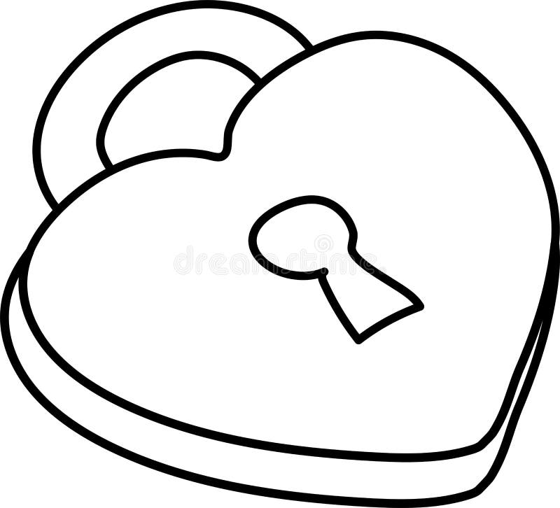 Simple Vector Illustration of a Heart Lock Stock Vector - Illustration ...