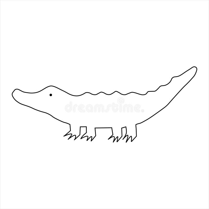 Crocodile Line Drawing Black White Stock Illustrations – 586 Crocodile ...
