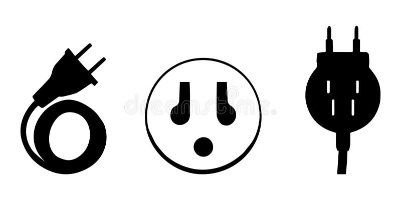 Simple Vector Illustration of Electrical Plugs and Outlets Stock ...
