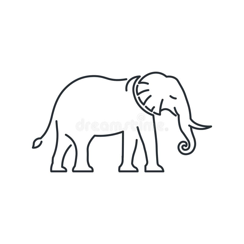 Elephant Silhouette Line Icon. Simple Vector Illustration Stock Vector ...
