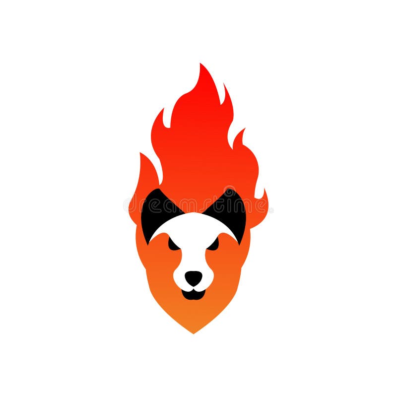 Simple Vector Illustration of Fox Face on Fire Icon Logo Stock Vector ...