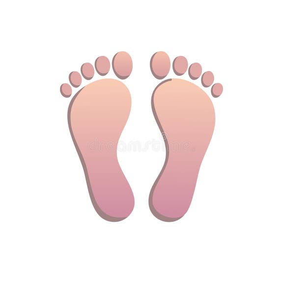 Simple Vector Illustration of Human Footprints with a Soft Pink ...