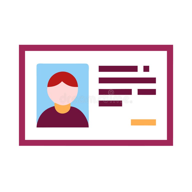 Simple Vector Illustration of Identification Card Layout for Design Use ...