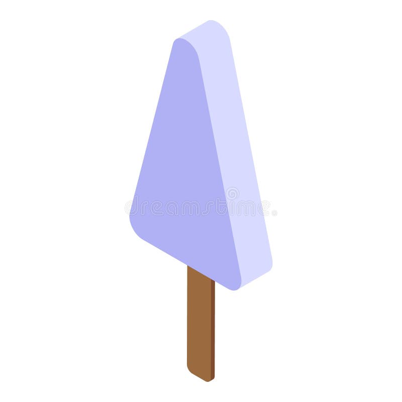 Minimalist Isometric Tree Standing Up with Trunk and Crown Stock ...