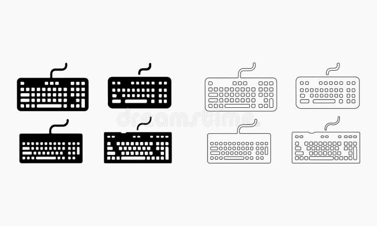 Simple Vector Illustration of Multiple Computer Keyboards Stock Vector ...