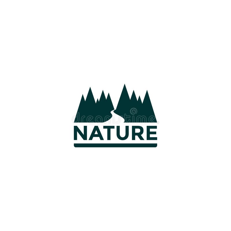 Simple Nature Logo Design Icon Stock Illustration - Illustration of ...