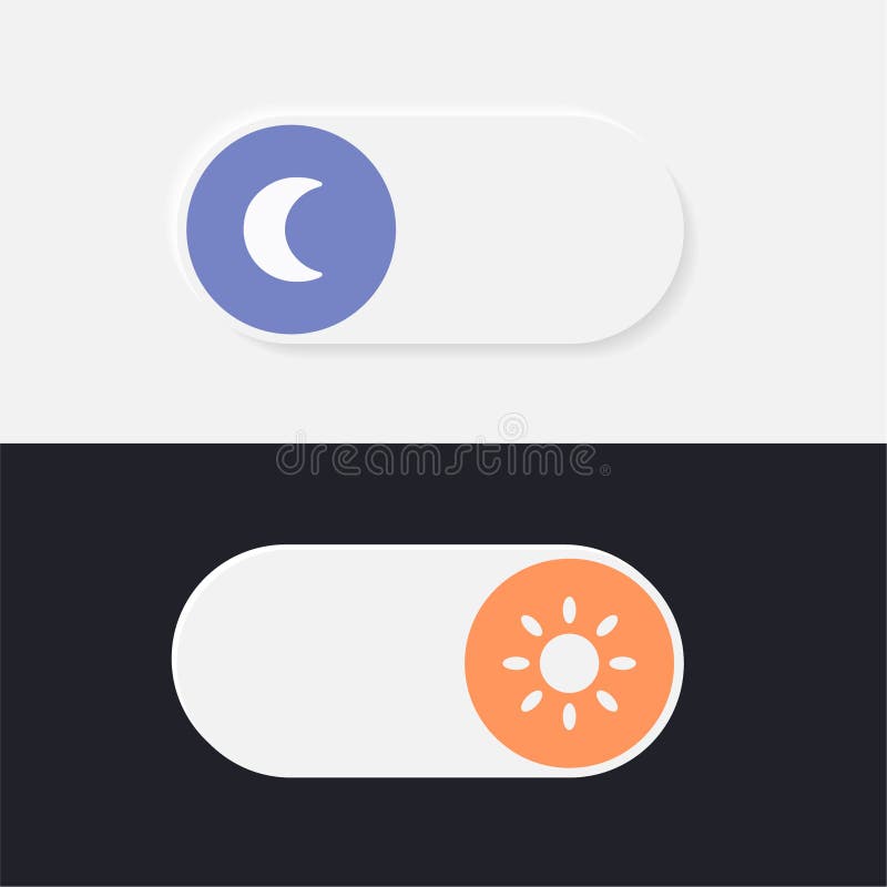 Simple Vector Illustration of the Night and Day Mode Switch Buttons for ...