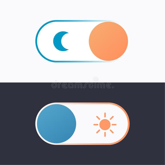 Simple Vector Illustration of the Night and Day Mode Switch Buttons ...