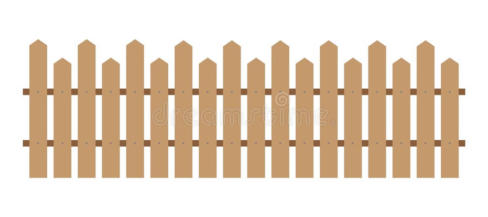 Simple Vector Illustration of Picket Fence Stock Vector - Illustration ...