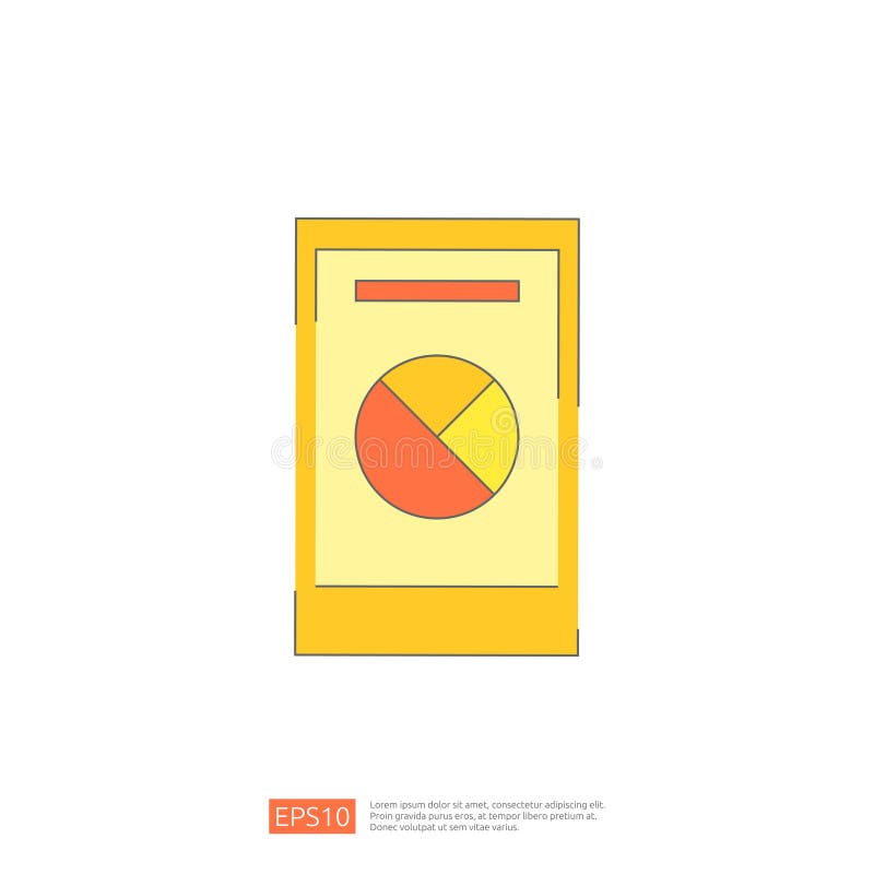 Simple Vector Illustration of a Pie Chart in a Smartphone. Concept of ...