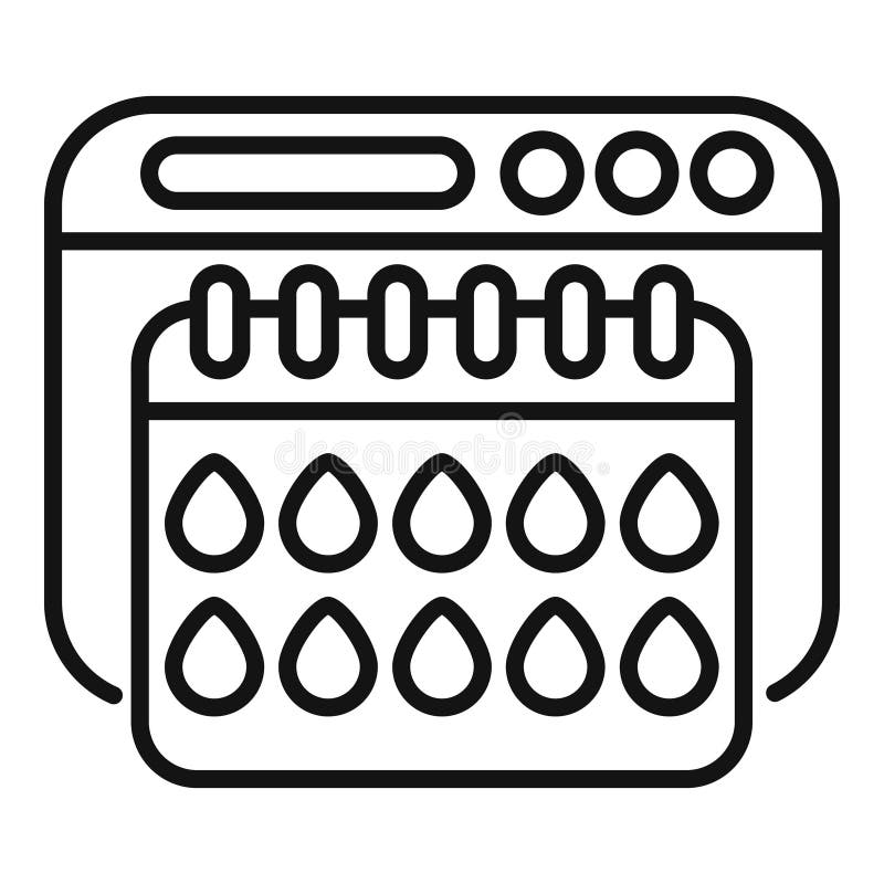 Online Menstrual Cycle Tracking App Icon Showing Period Calendar Stock ...