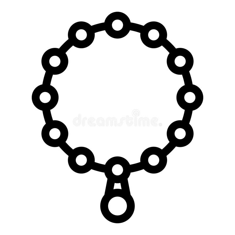 Black and White Illustration of a Circular Chain with Pendant Stock ...