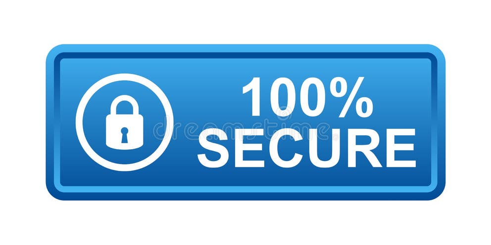 100 secure button stock vector. Illustration of contact - 122451990