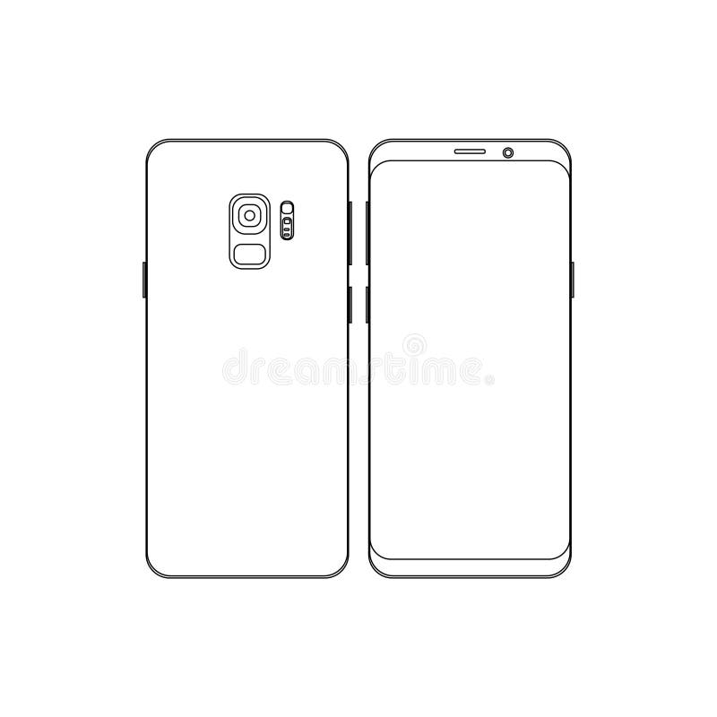 Vector Samsung galaxy s9 stock vector. Illustration of model - 113176388