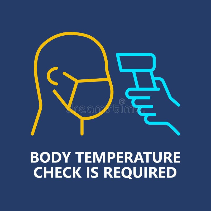 Check Human Body Temperature Thin Line Icon. Stock Vector ...