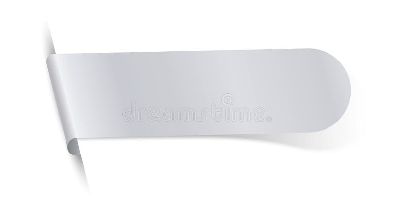 Simple Vector Illustration of Silver Colored Label Bookmark Banner on ...