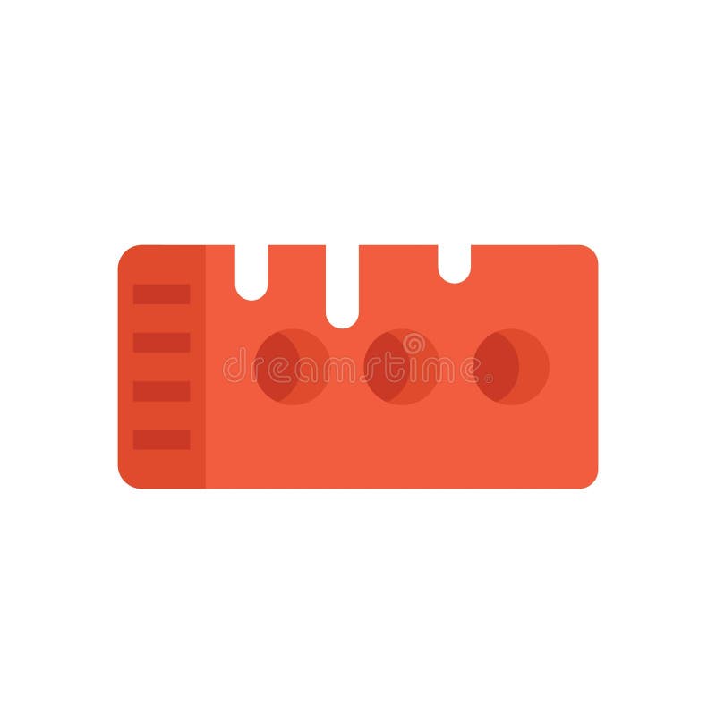 Single Red Brick for Building Walls and Houses Stock Illustration ...