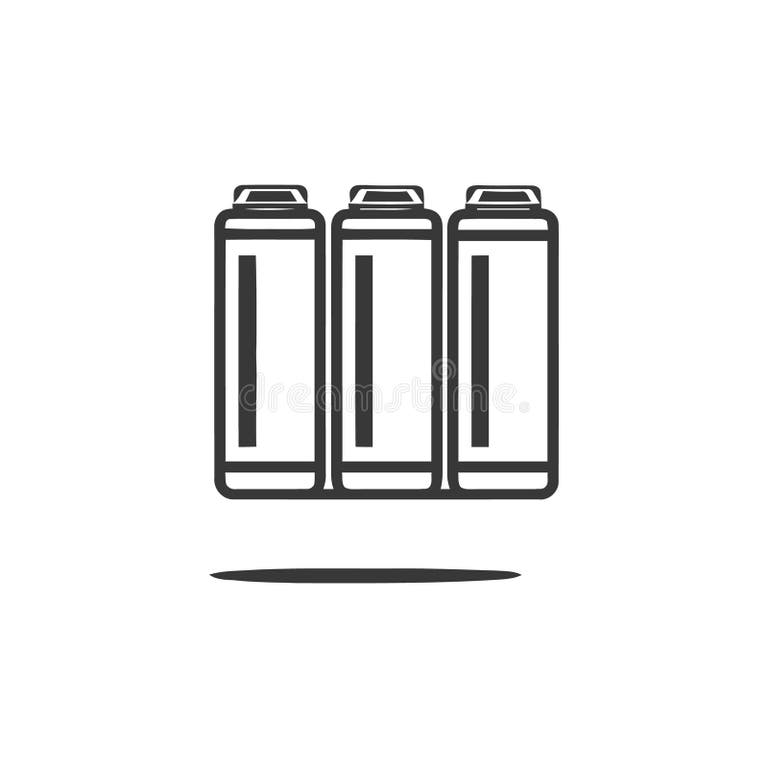 Triple AA Batteries Icon Energy Power Supply Set Stock Vector ...