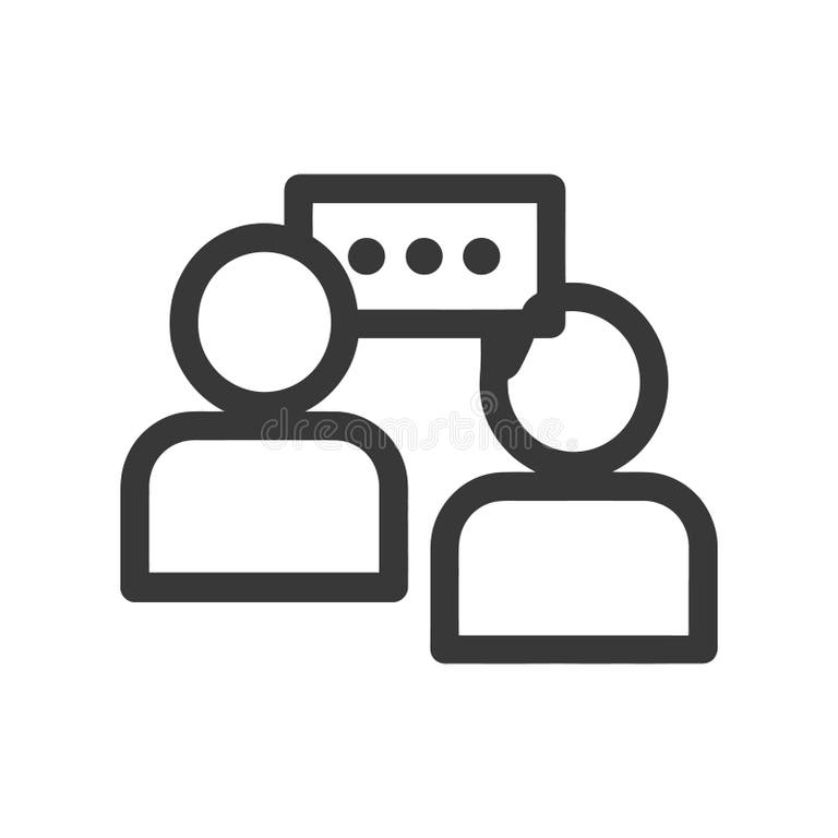 Two People Talking, Communication Icon, Business Discussion Stock ...