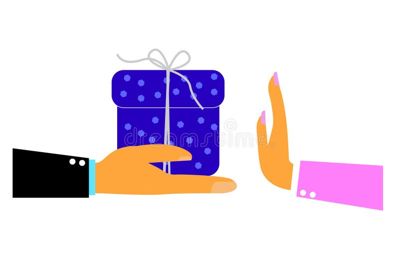 Simple Vector Illustration, Woman Refuse Gift from Man Stock Vector ...