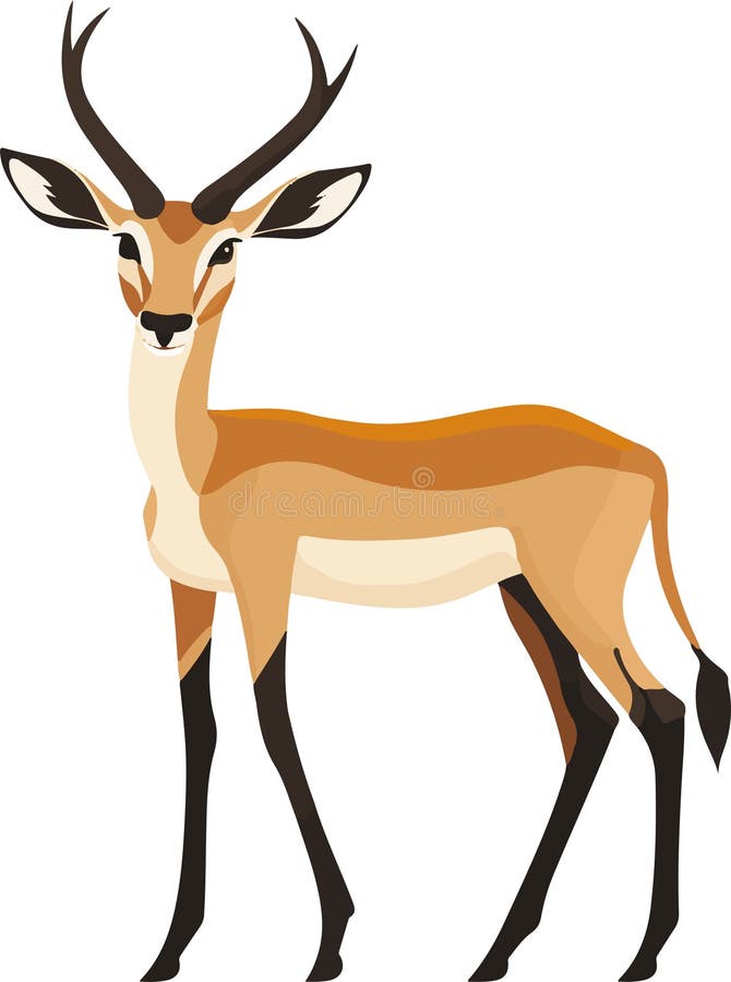 Simple Vector Impala Clipart Stock Vector - Illustration of cartoon ...