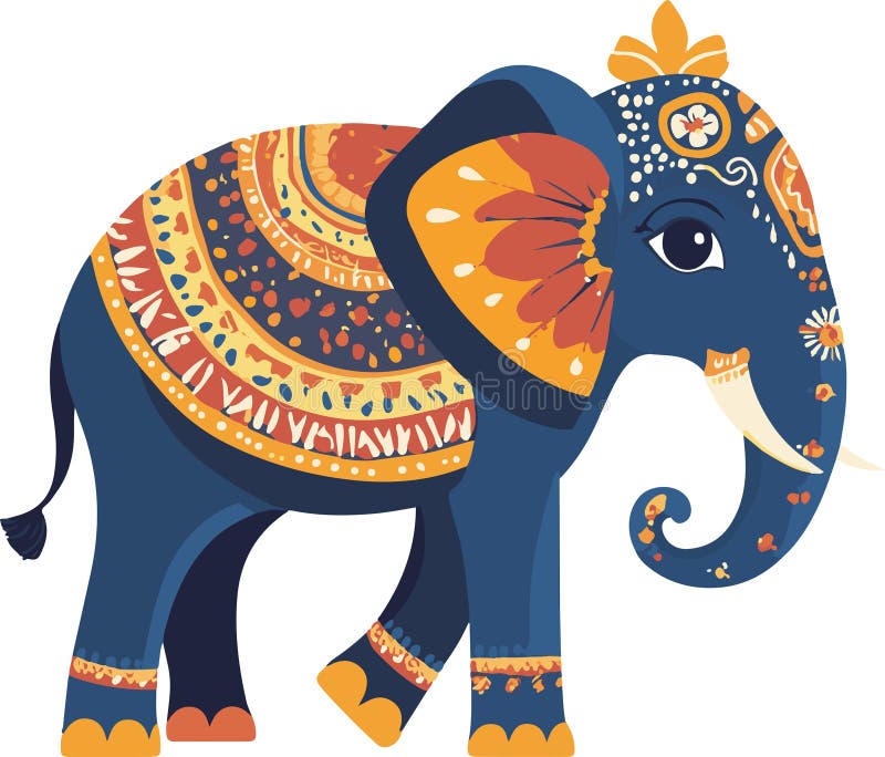 Simple Vector Indian Elephant Clipart Stock Vector - Illustration of ...