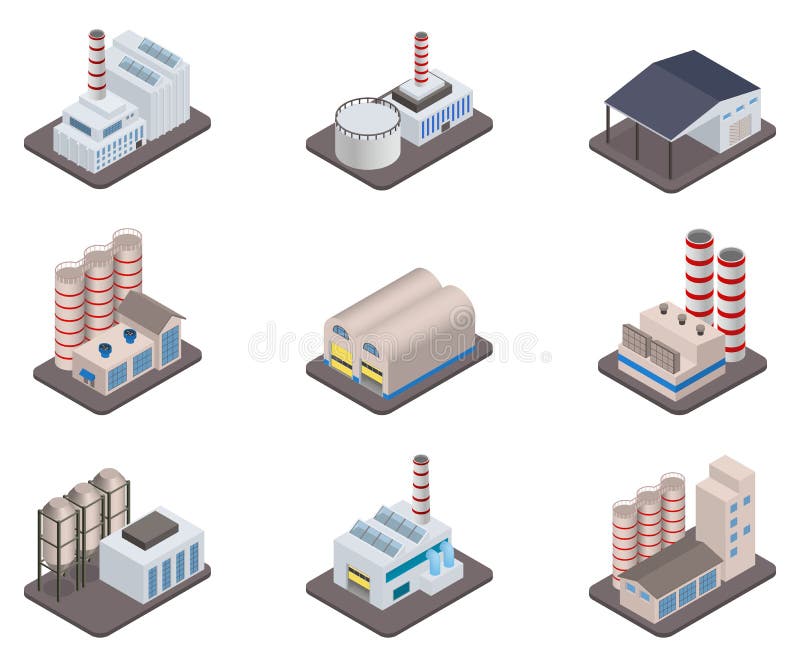 Isometric Industrial Factory Concept Stock Illustrations – 4,742 ...