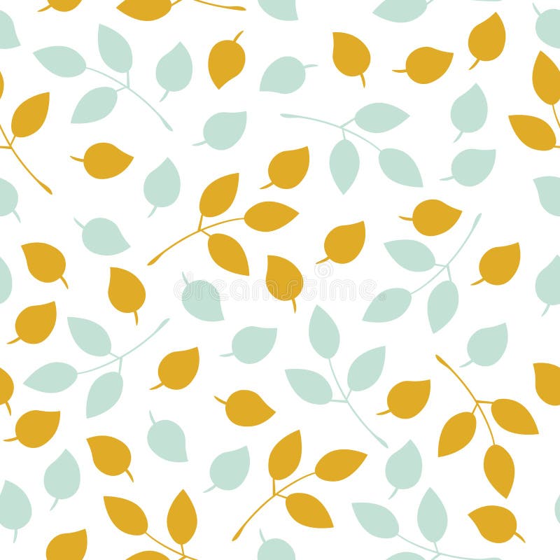 Simple Vector Leaves Pattern. Autumn Leaves Seamless Pattern on White ...