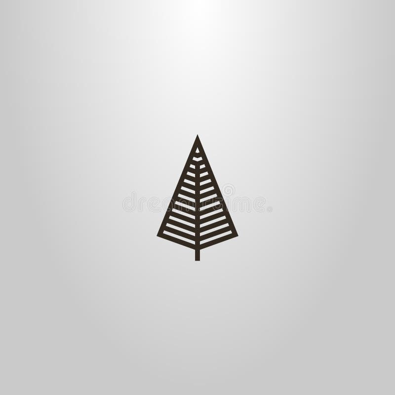 Simple Vector Line Art Geometric Sign of Diamond Tree Silhouette Stock ...