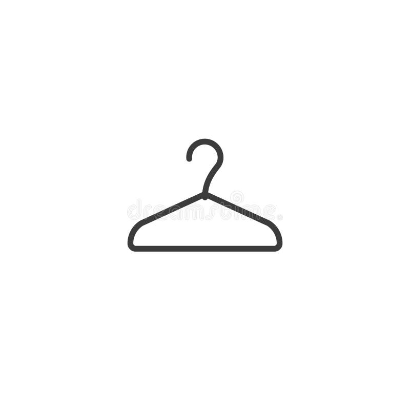 Simple Vector Line Art Icon of Hanger Stock Illustration - Illustration ...