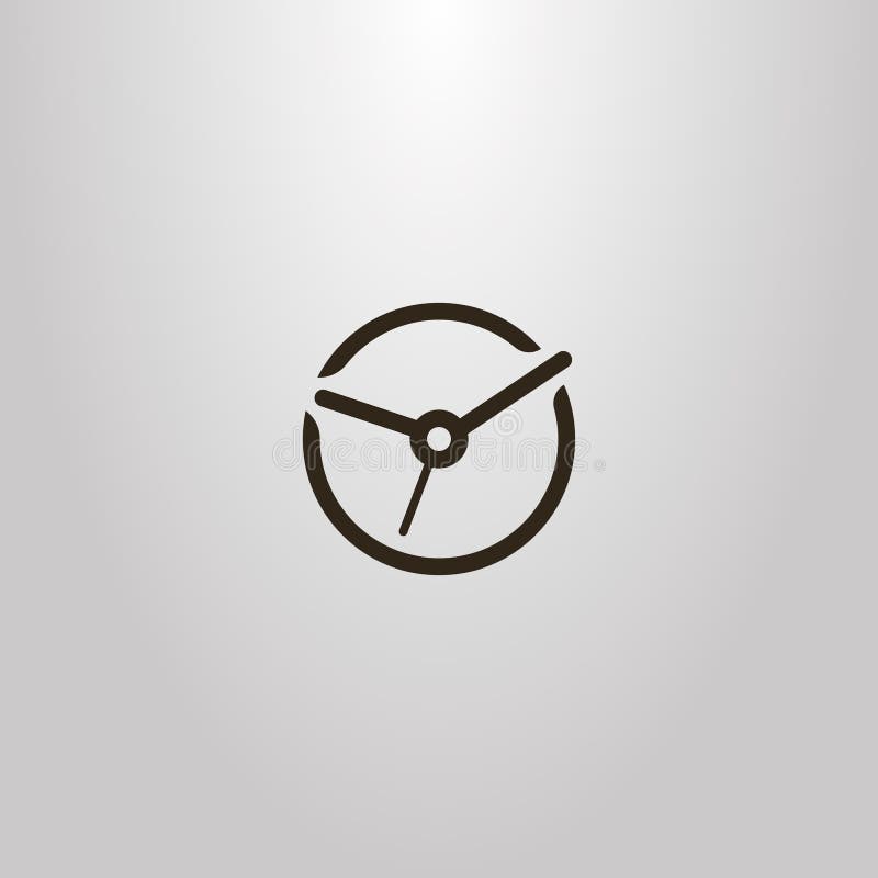 Simple Analog Clock Icon in Comic Cartoon Style, Front View Stock ...