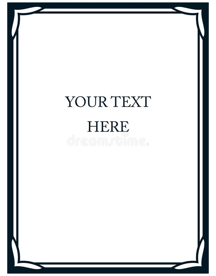 Simple Vector Line Border Frame Isolated Illustration Stock Vector ...