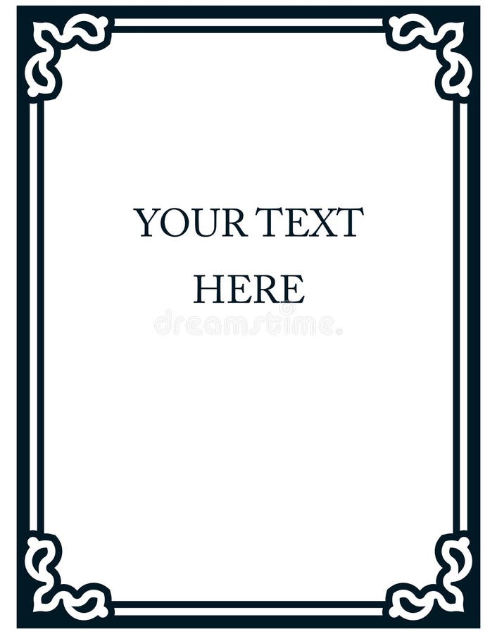 Simple Vector Line Border Frame Isolated Illustration Stock Vector ...