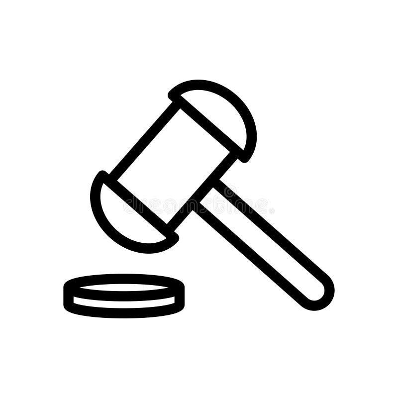 Simple of Vector Line Icons. Pixel Perfect Judge`s Hammer Stock Vector ...