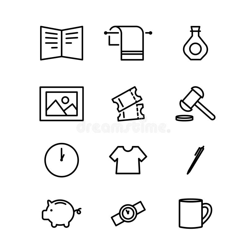 Simple of Vector Line Icons. Pixel Perfect_set Stock Vector ...