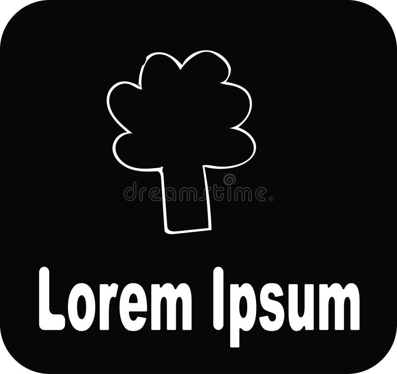 Simple Vector Logo with Image of Tree. Trendy Childish Style Logo Stock ...