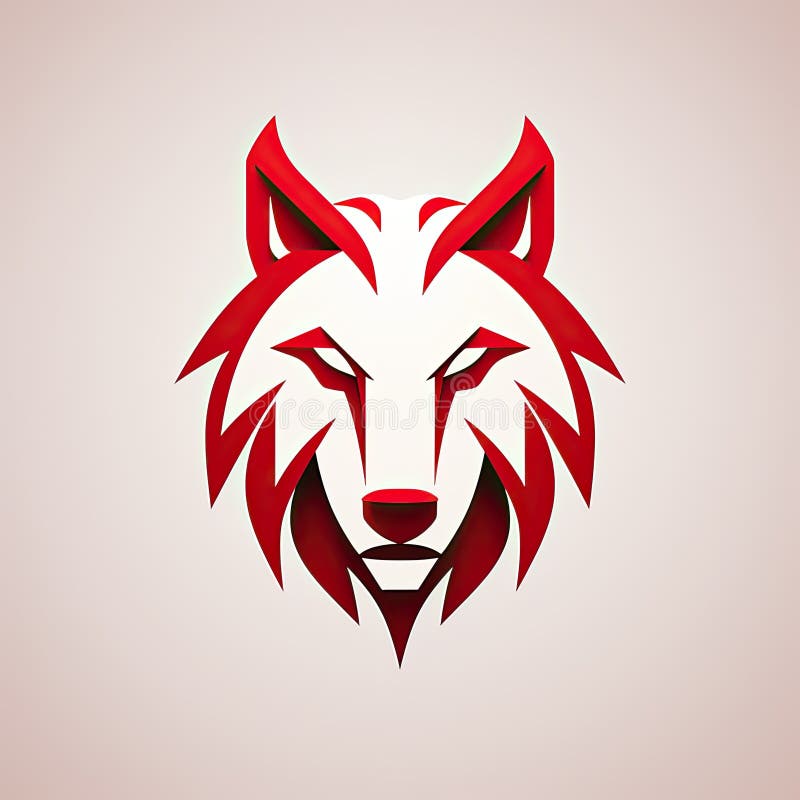 Simple Vector Logo of a Red Wolfs Head Stock Illustration ...