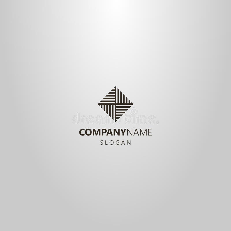 Simple Vector Logo of a Rhombus Divided into Striped Parts of Different ...