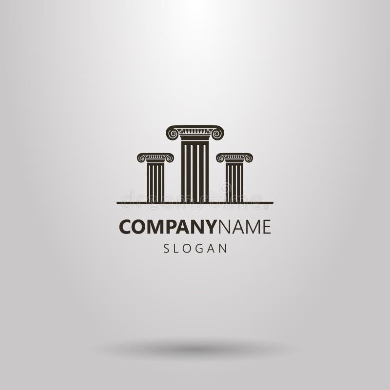 Simple Vector Logo of Three Roman Columns Stock Vector - Illustration ...