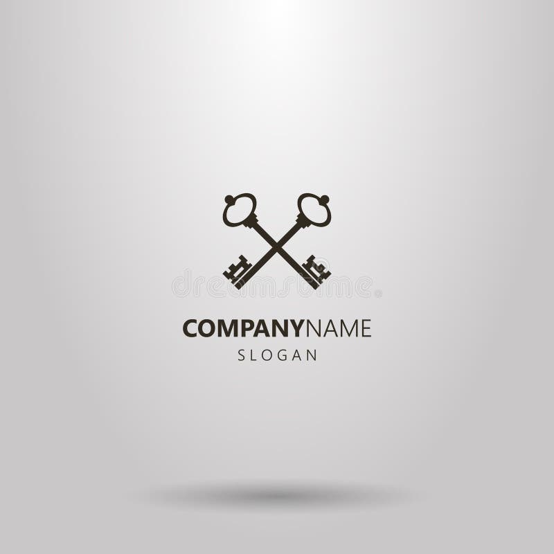 Simple Vector Logo of Two Crossed Keys Stock Illustration ...