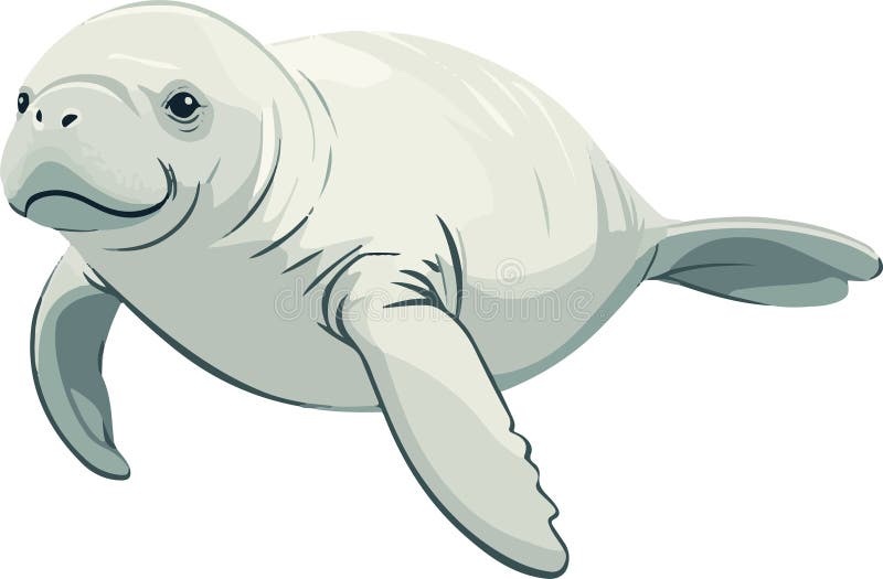 Simple Vector Manatee Clipart Stock Vector - Illustration of minimalist ...