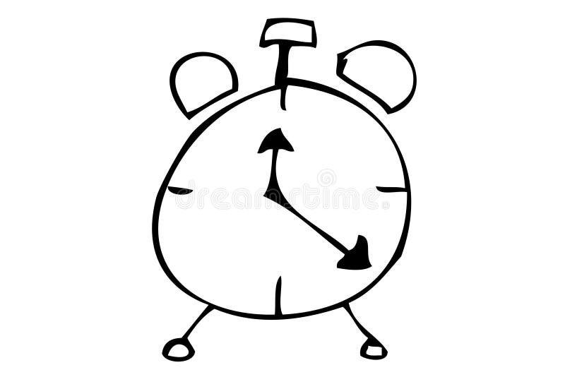 Simple Vector Manual Hand Draw Sketch, Alarm Clock Stock Vector ...