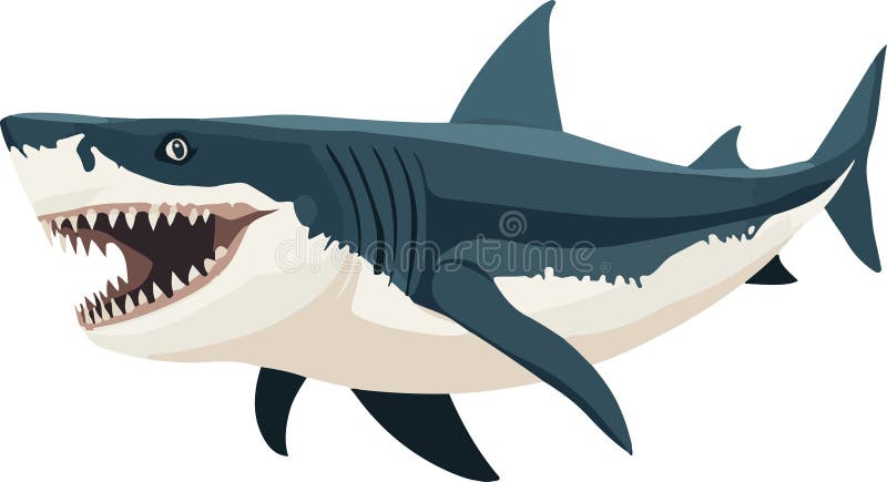 Simple Vector Megalodon Clipart Stock Vector - Illustration of icons ...