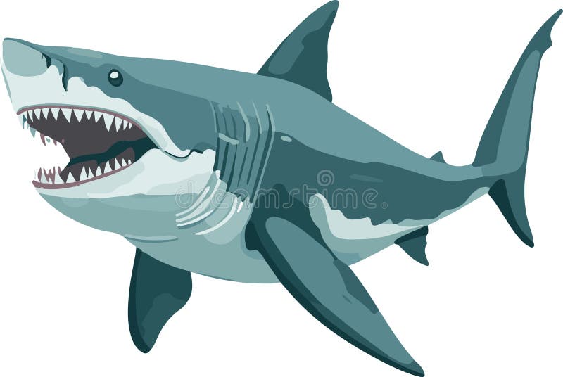 Simple Vector Megalodon Clipart Stock Vector - Illustration of vector ...