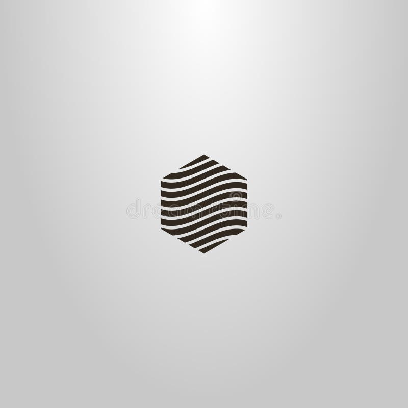 Simple Vector Minimalistic Abstract Hexagonal Sign of Wavy Lines Stock ...