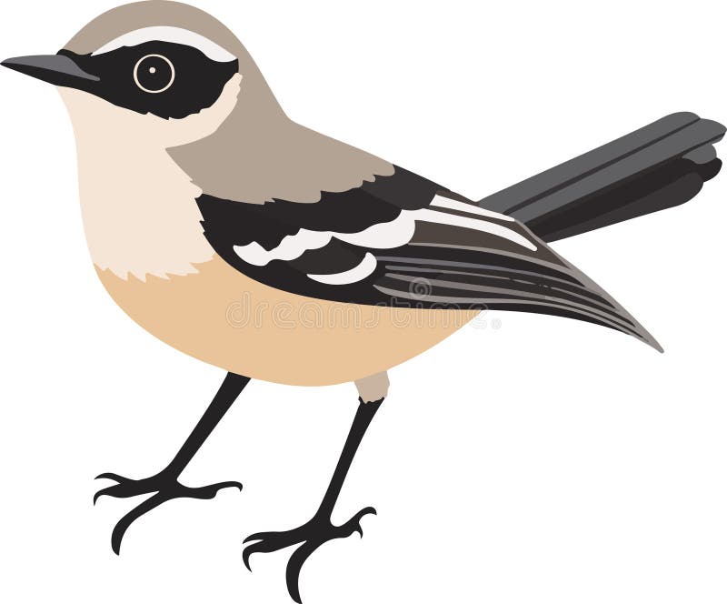 A Vector of a Mockingbird in Black and White Coloring Page AI Generated ...