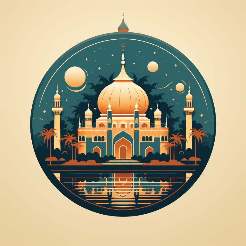Islamic Logo, Simple Vector of Mosque Stock Illustration - Illustration ...