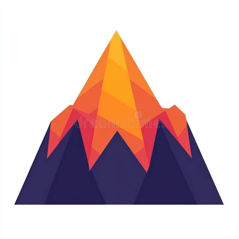A Simple Vector of a Mountain Peak with Flat Design Stock Illustration ...