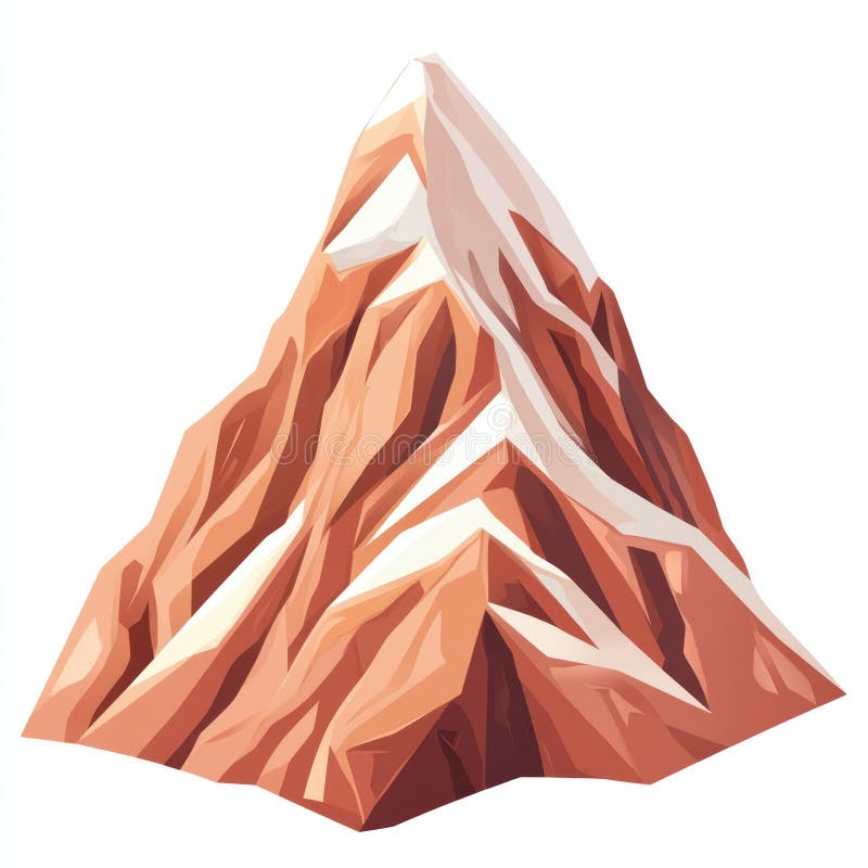 A Simple Vector of a Mountain Peak with Flat Design Stock Illustration ...